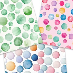 Watercolor Dot Digital Paper, Dot Background Bundle, Digital Download ...