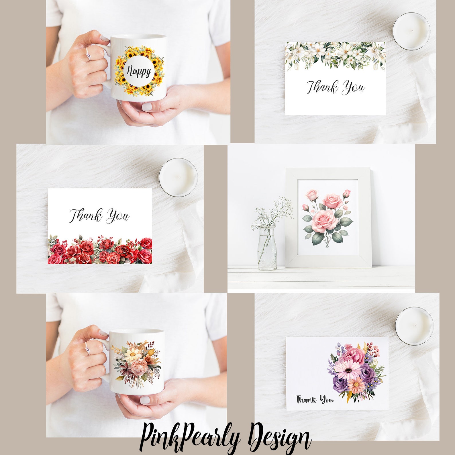 Flower Clipart Bundle, Watercolor Floral Clipart, Flower PNG ...