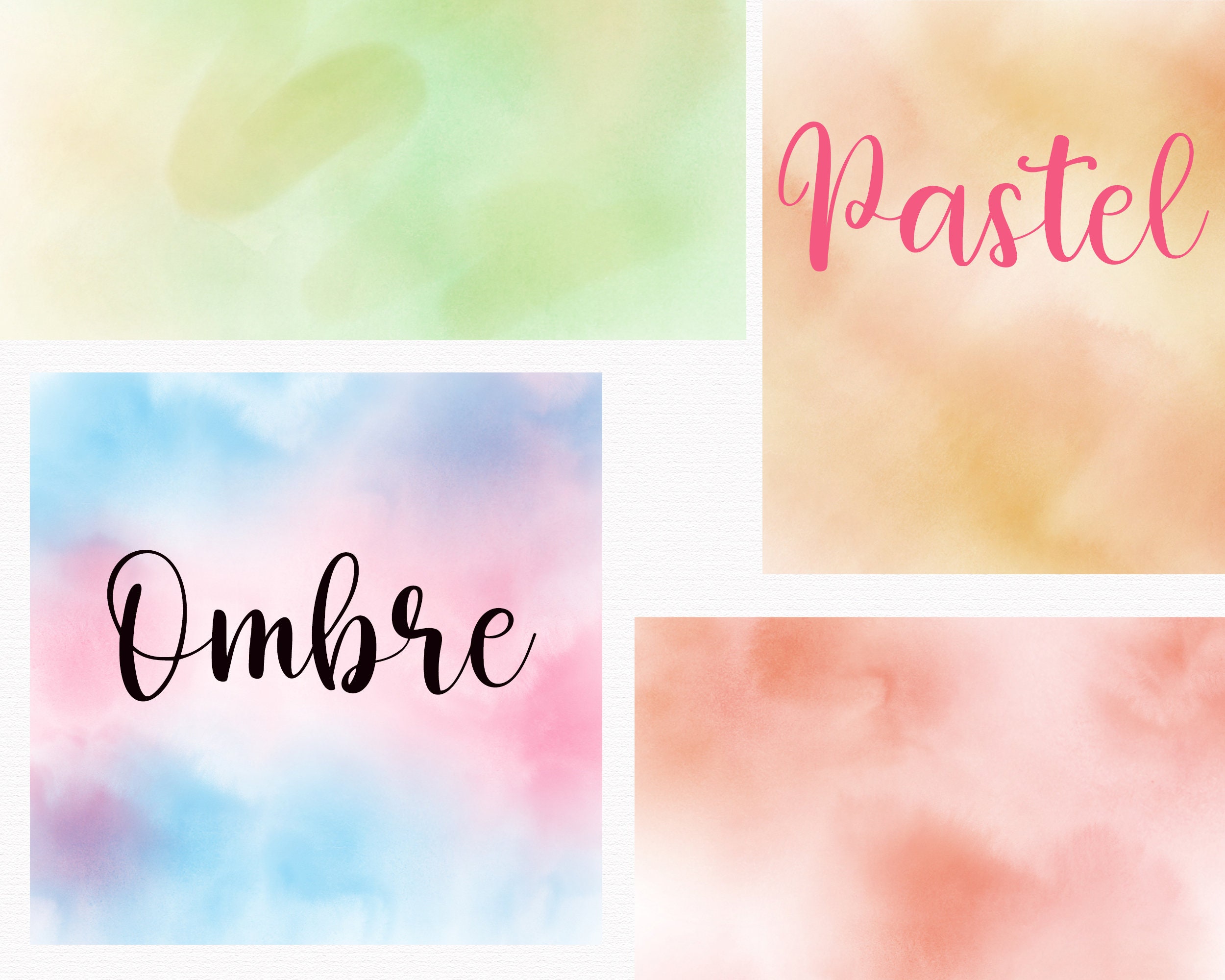 Watercolor Digital Paper Pastel Watercolor Backgrounds Rainbow - Etsy