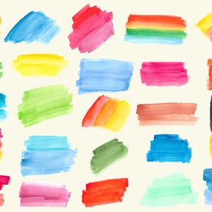 Watercolor Brush Stroke Clipart Bundle, Watercolor Splash PNG ...