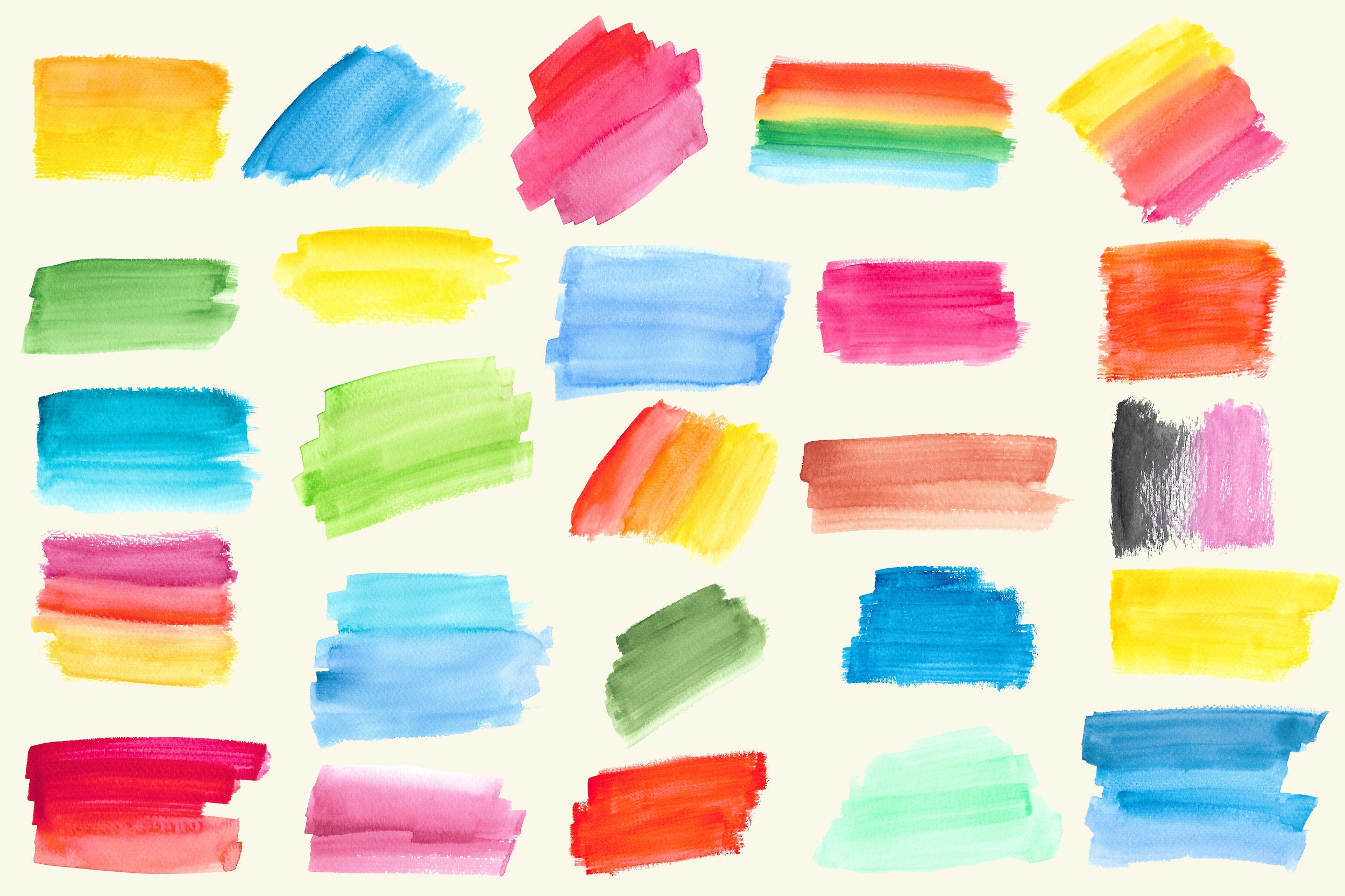 Watercolor Brush Stroke Clipart Bundle Watercolor Splash Clipart Png ...