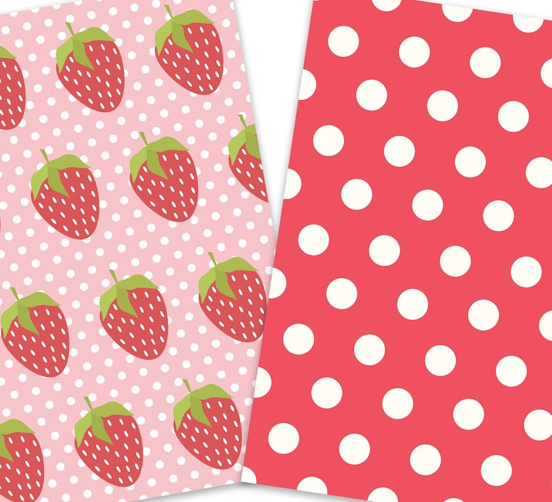 Strawberry Digital Paper, Strawberry Background, Fruit, Texture ...