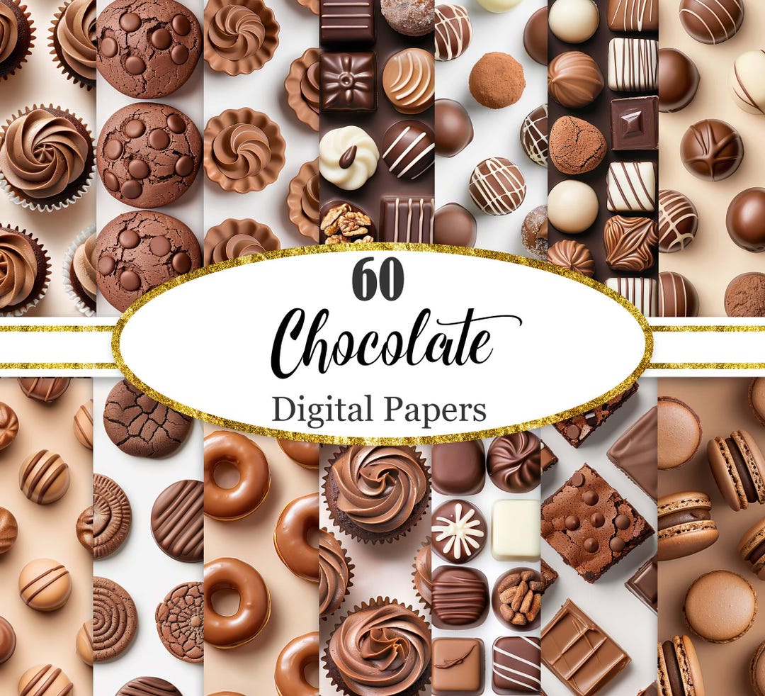 Chocolate Digital Paper, Dessert Background, Sweet Treats - Etsy