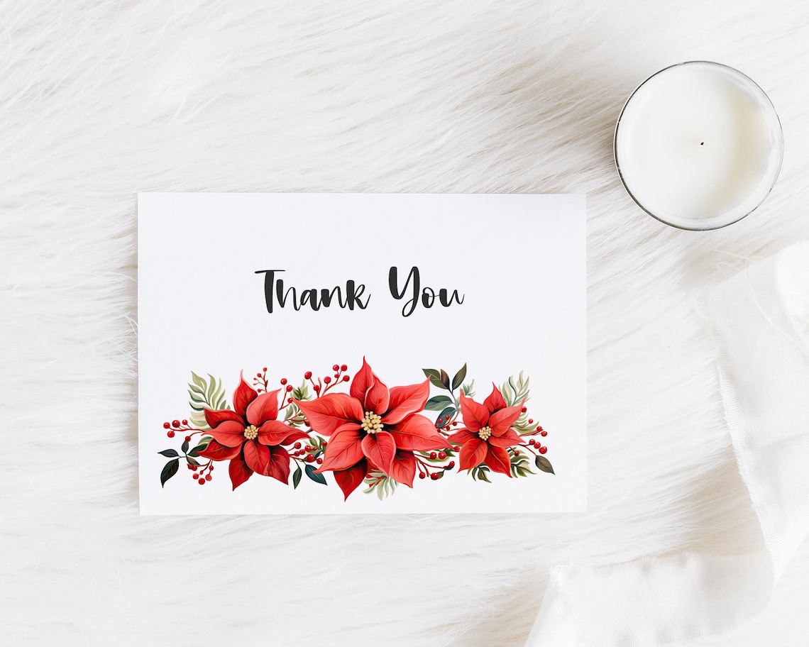Christmas Border Clipart, Watercolor Poinsettia PNG, Christmas Flower ...