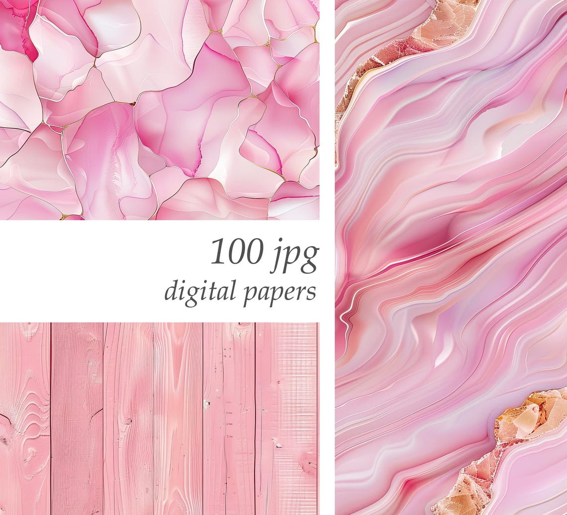Pink Digital Paper, Pink Background Bundle, Pink Texture, Scrapbook ...