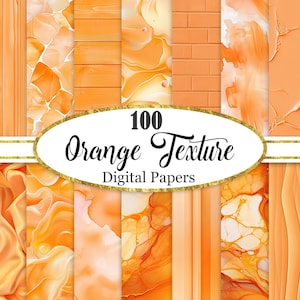 Orange Digital Paper, Orange Background Bundle, Orange Texture ...