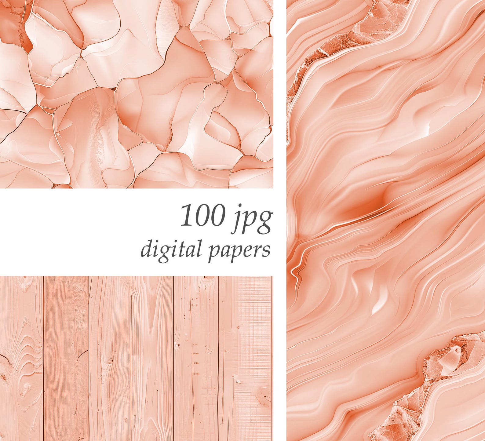 Coral Digital Paper, Coral Background Bundle, Texture, Scrapbook Paper ...
