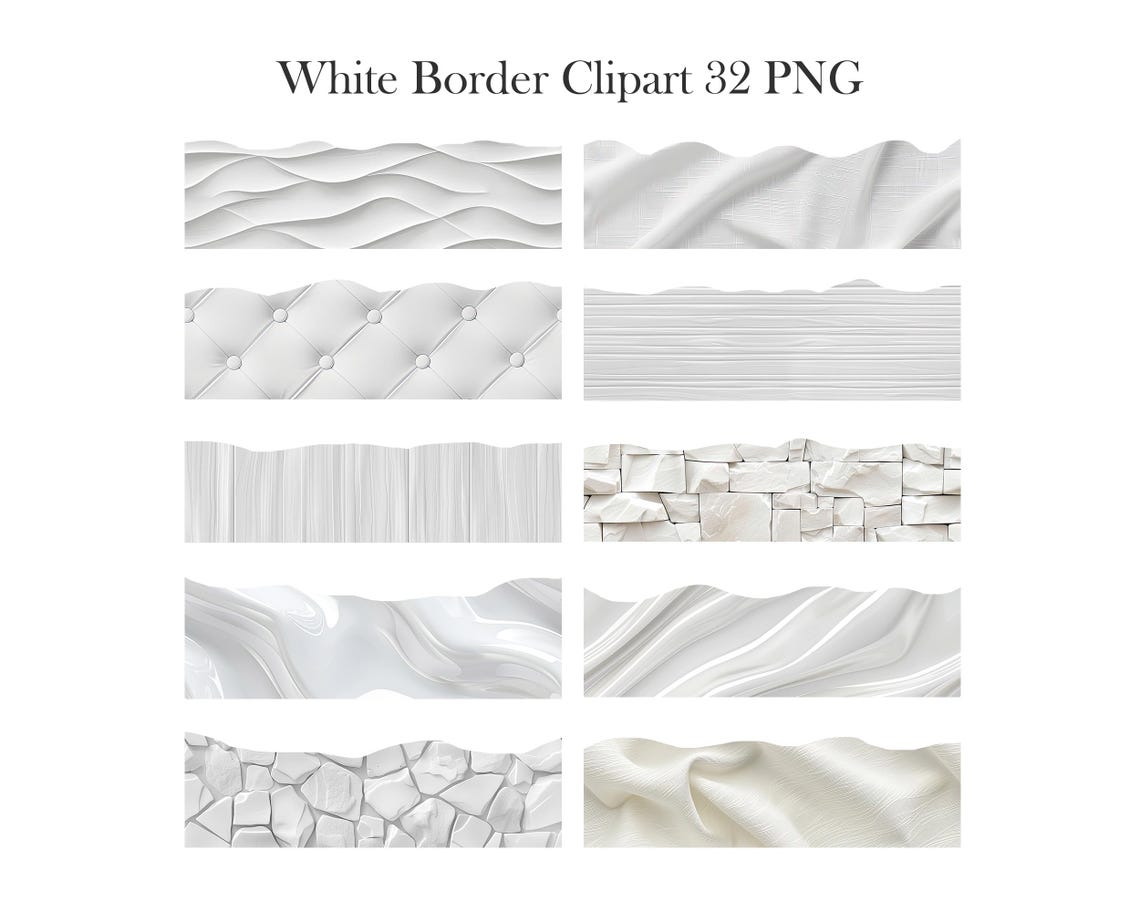 White Border PNG, White Texture Borders Clipart, Scrapbook, Digital ...