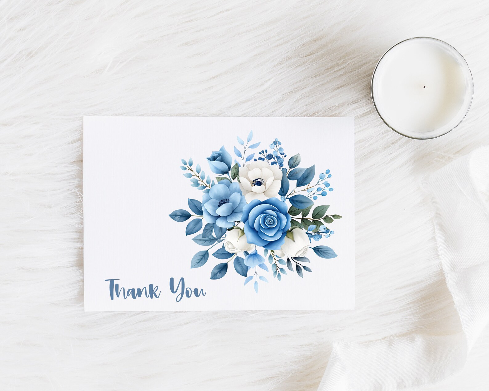 Winter Flower PNG, Watercolor Blue Floral Clipart Bundle, Wedding ...