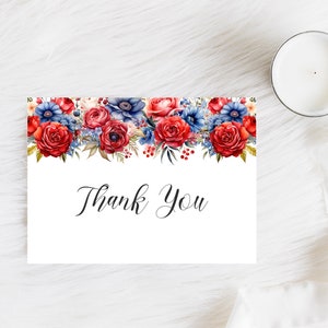 Blue Red Flower Border Clipart, Watercolor Flower PNG Bundle, Blue Red ...