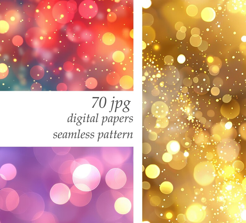 Bokeh Digital Paper, Colorful Background - Etsy