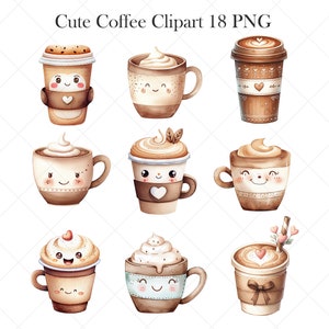 Cute Coffee PNG, Watercolor Coffee Clipart, Coffee Sublimation, Coffee ...