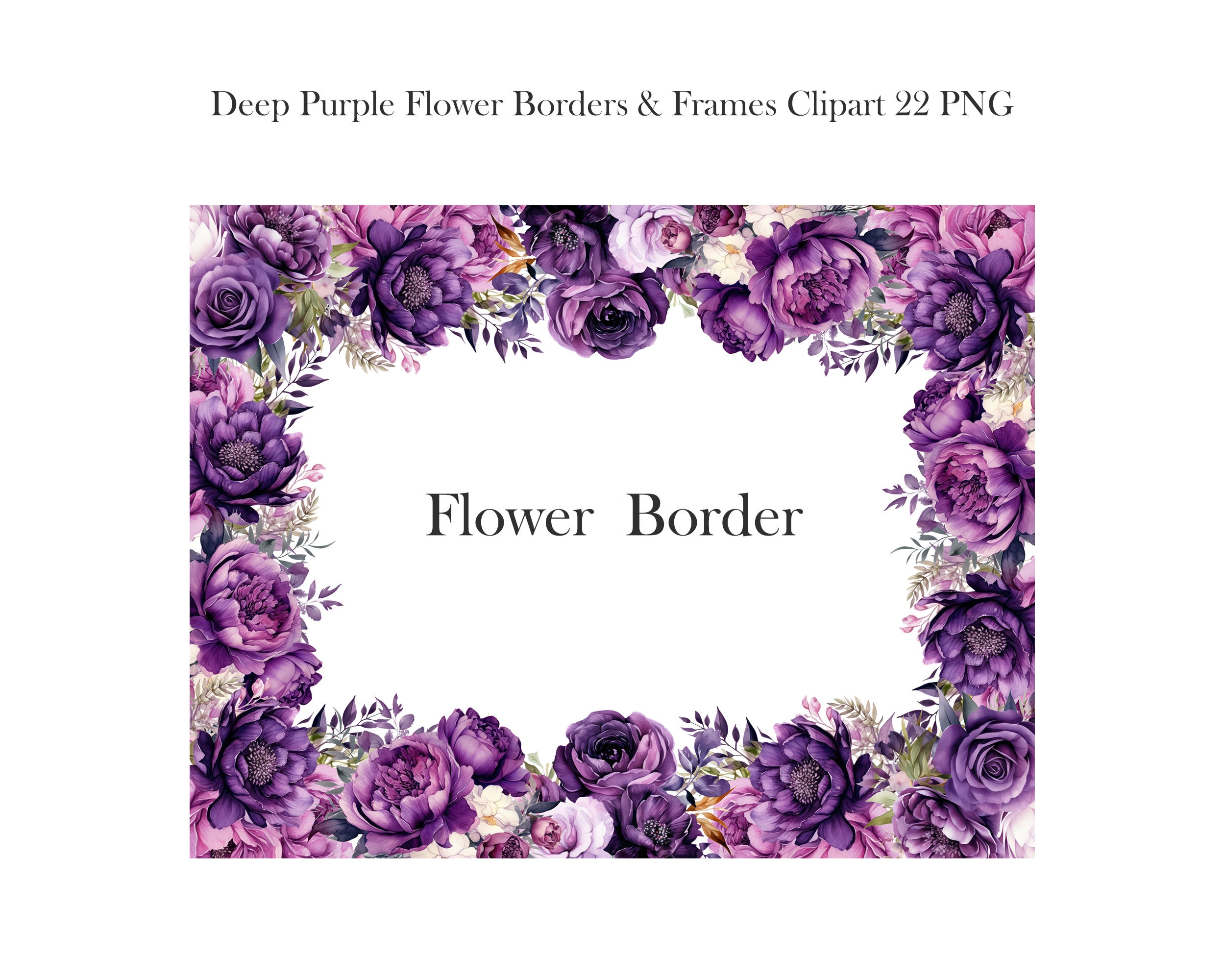 Purple Flower Design Border