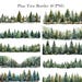 Pine Tree Border Clipart, Watercolor Christmas Tree Borders PNG, Tree ...