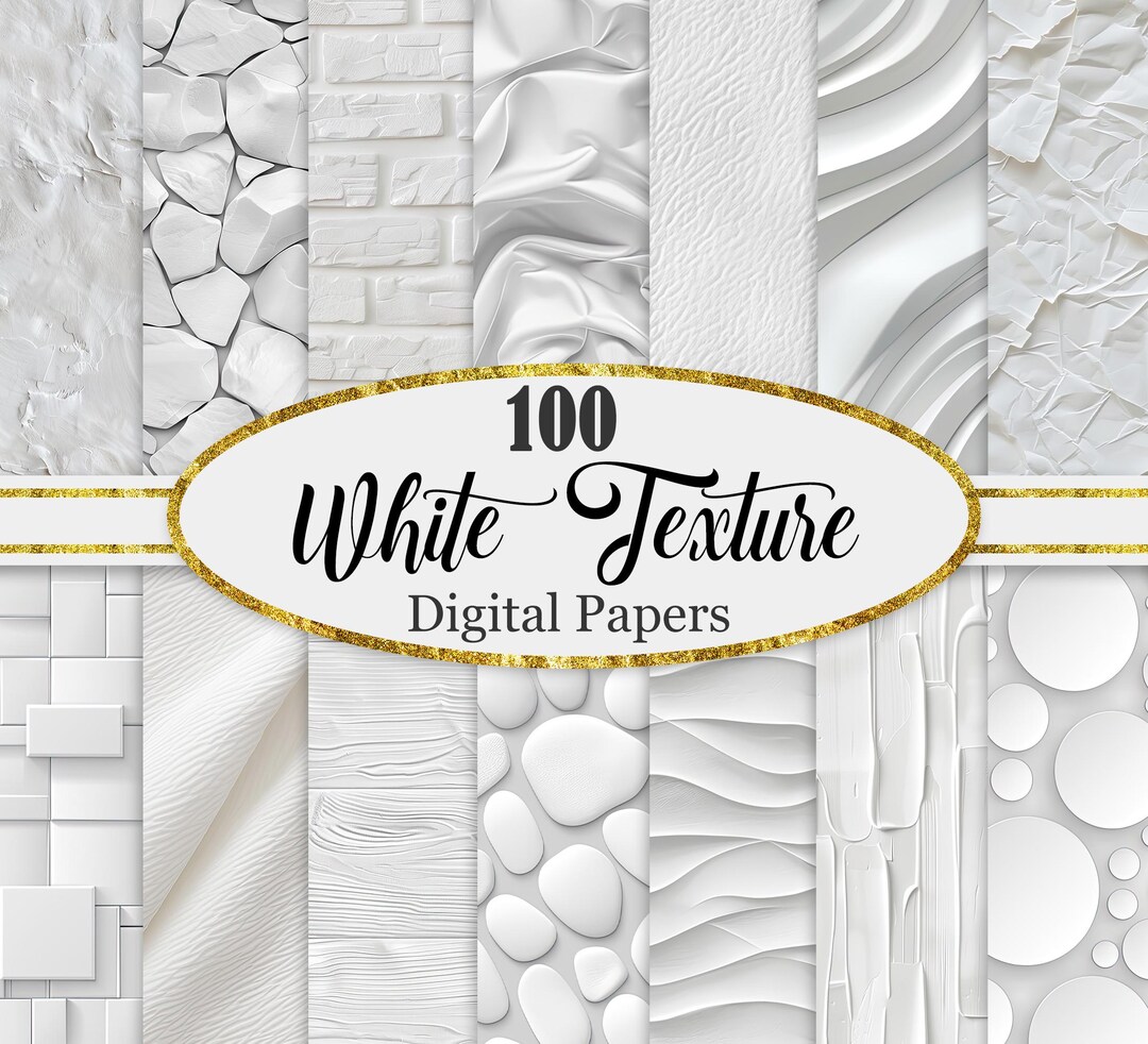 White Digital Paper, White Background Bundle, White Texture, Scrapbook ...