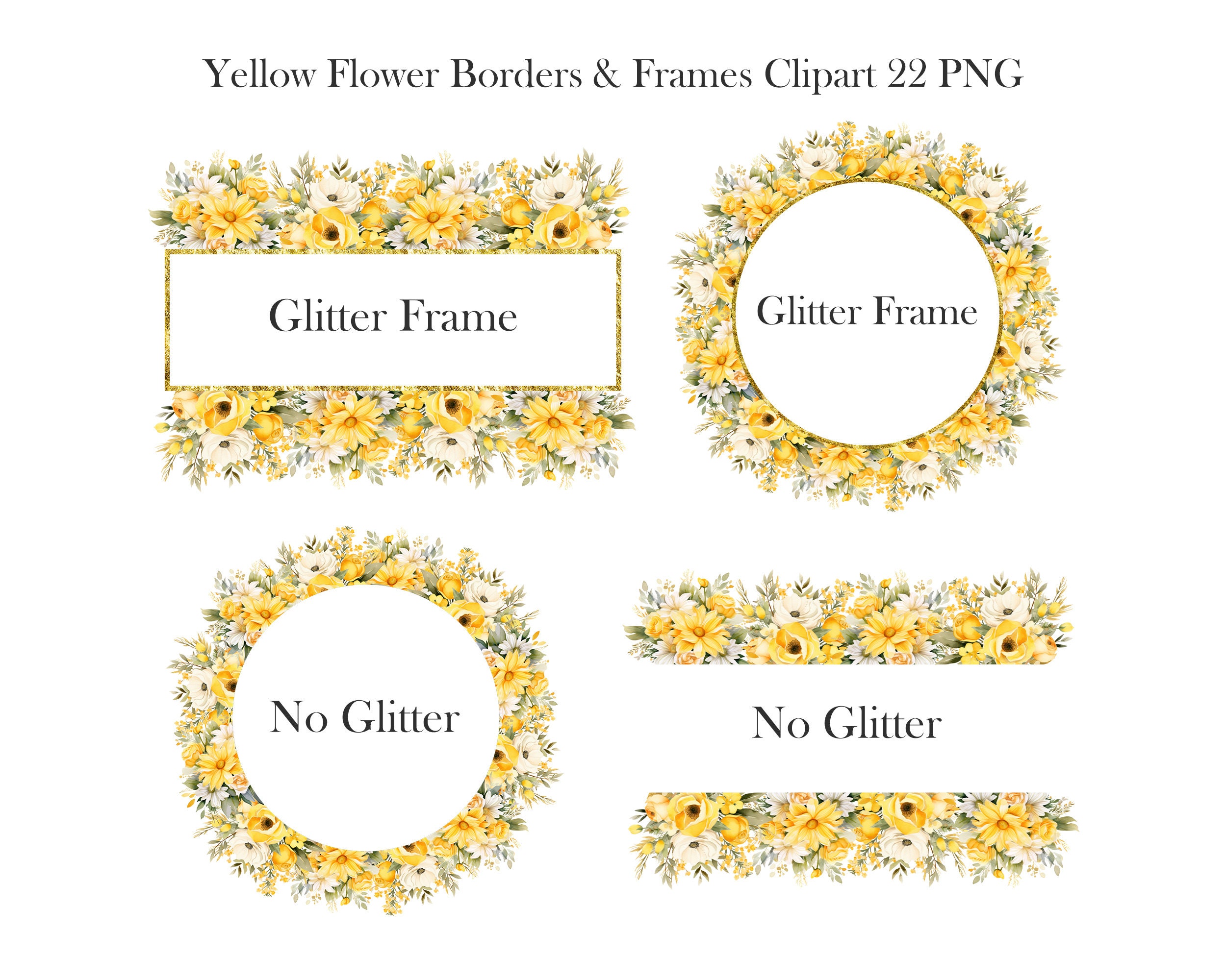 Yellow Flower Border Line