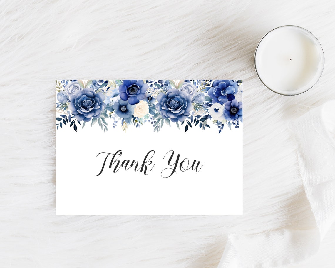 Indigo Blue Flower Border Clipart, Watercolor Flower Borders PNG Bundle ...