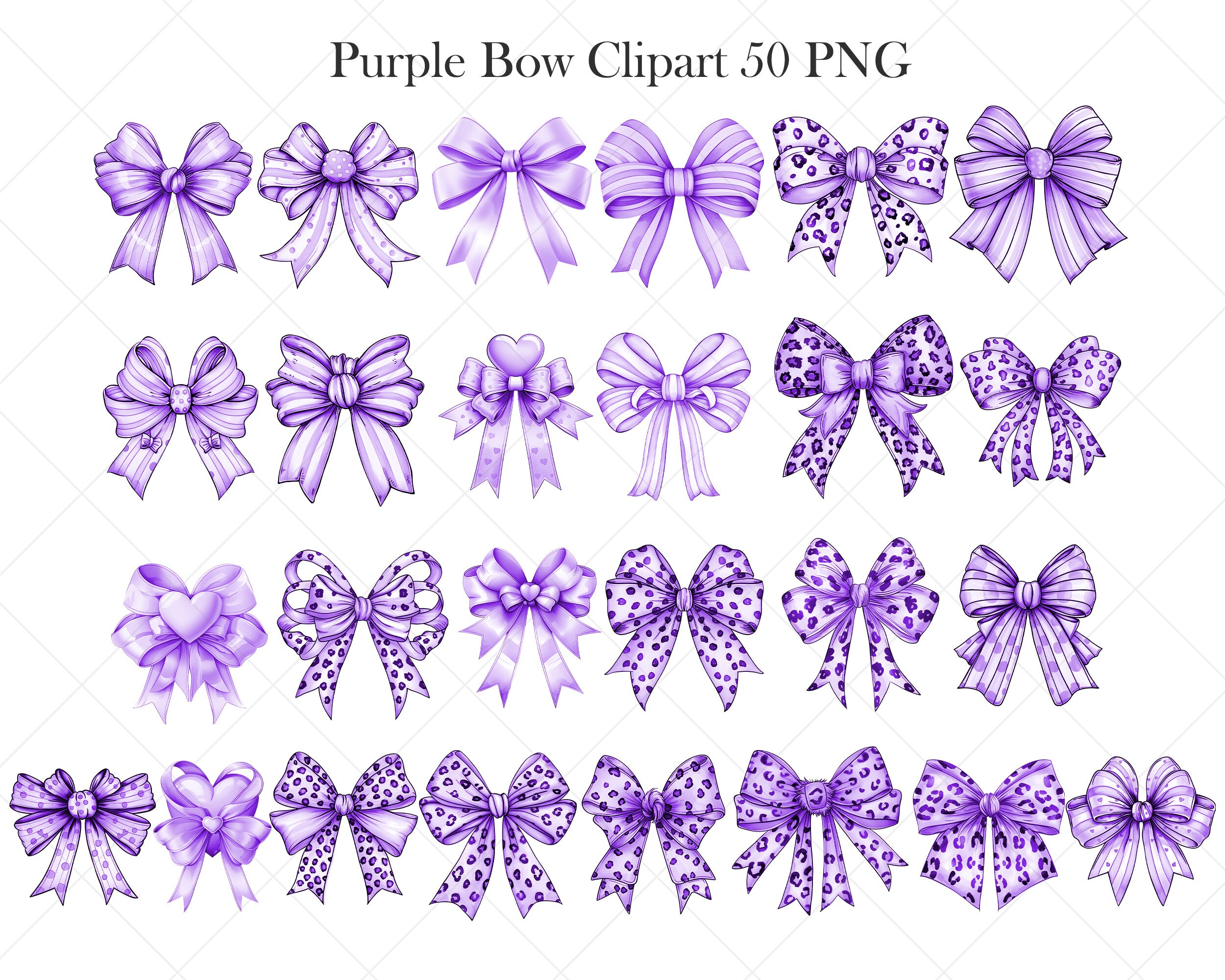 Purple Bow PNG, Watercolor Purple Ribbon Clipart, Purple Bow Clipart ...