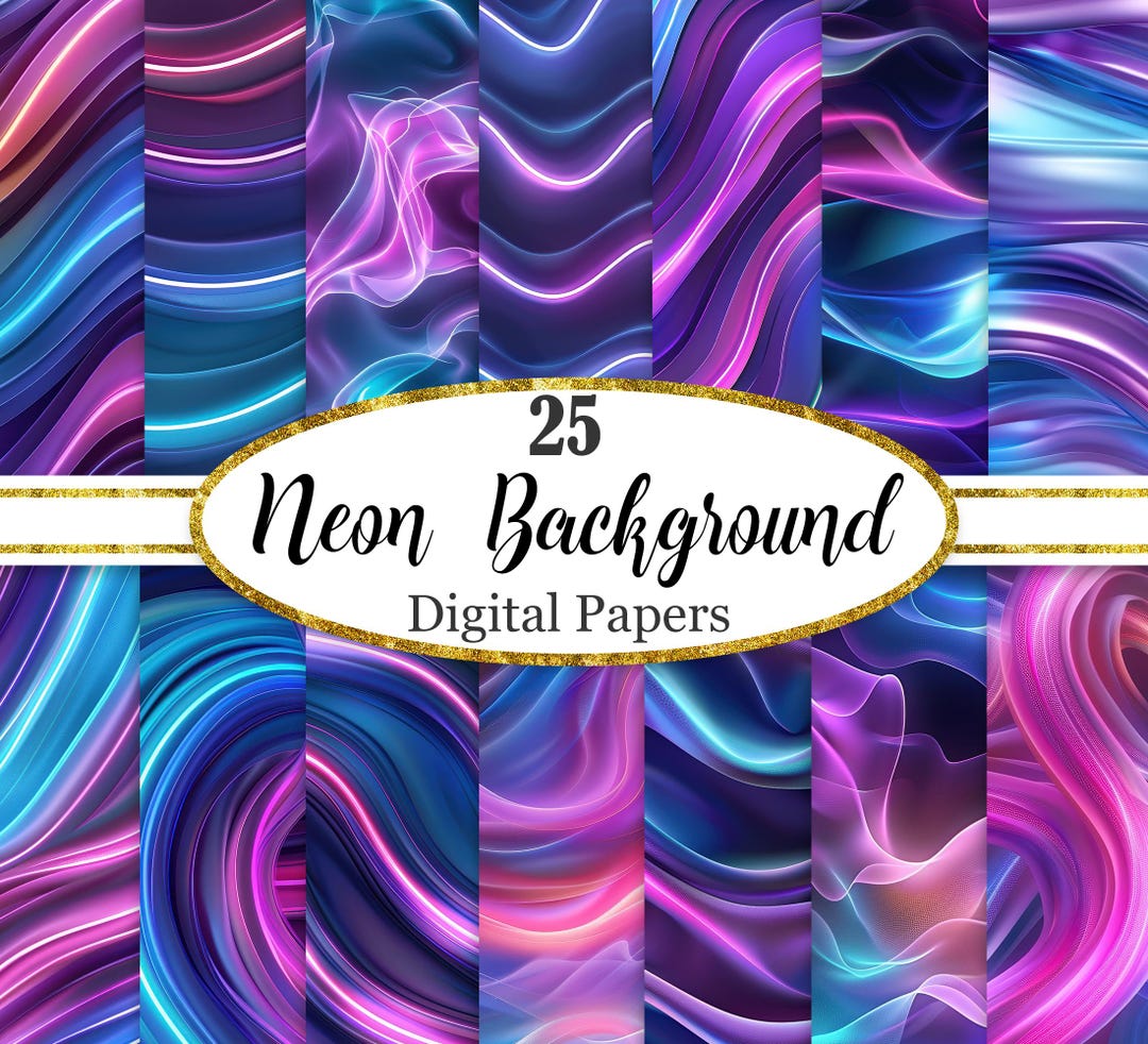 Neon Digital Paper, Colorful Background, Texture, Scrapbook Papers - Etsy