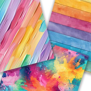 Rainbow Digital Paper, Rainbow Background Bundle, Rainbow Texture ...