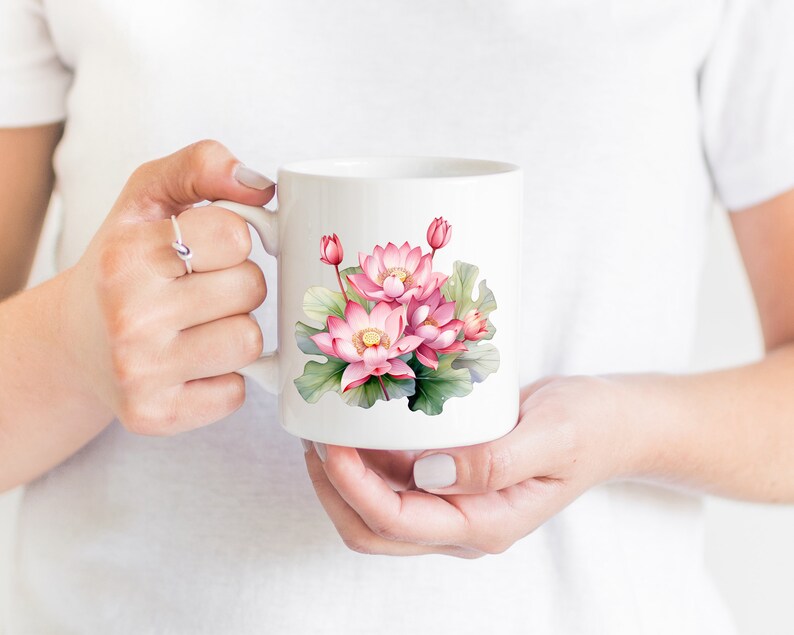 Lotus Clipart, Watercolor Lotus Flower Clipart Bundle, Lotus PNG ...