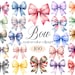 Bow Clipart Bundle, Watercolor Ribbon Clipart, Bow PNG, Pink Bows ...