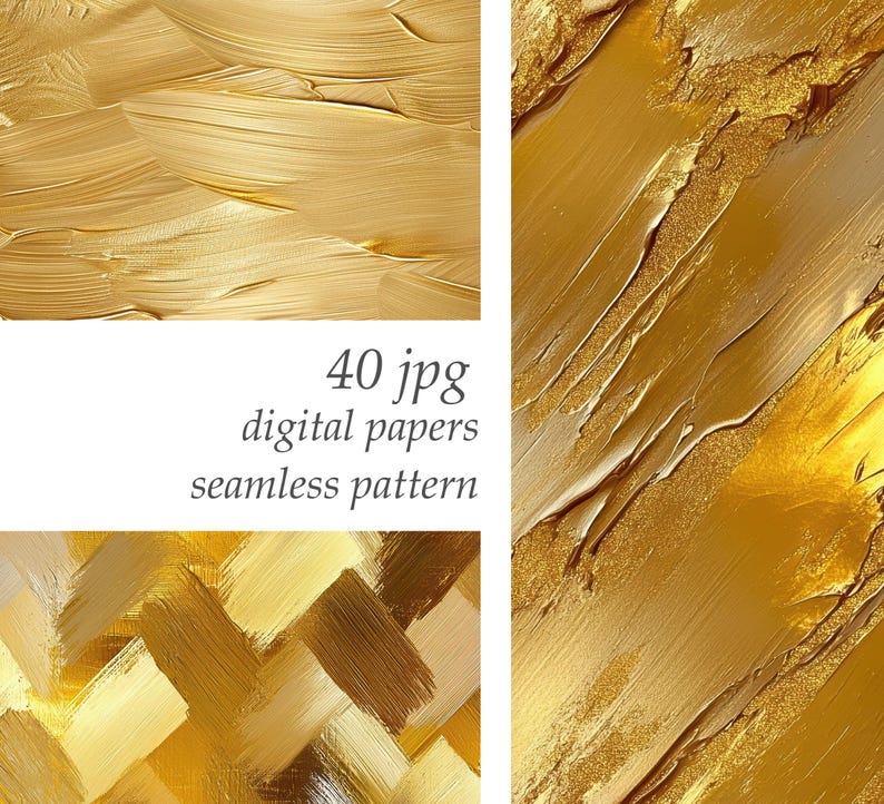Gold Digital Paper, Gold Paint Background Texture, Scrapbook Papers - Etsy