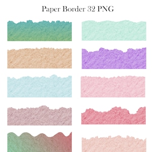 Paper Border Clipart, Torn Paper PNG, Scrapbooks, Junk Journal ...
