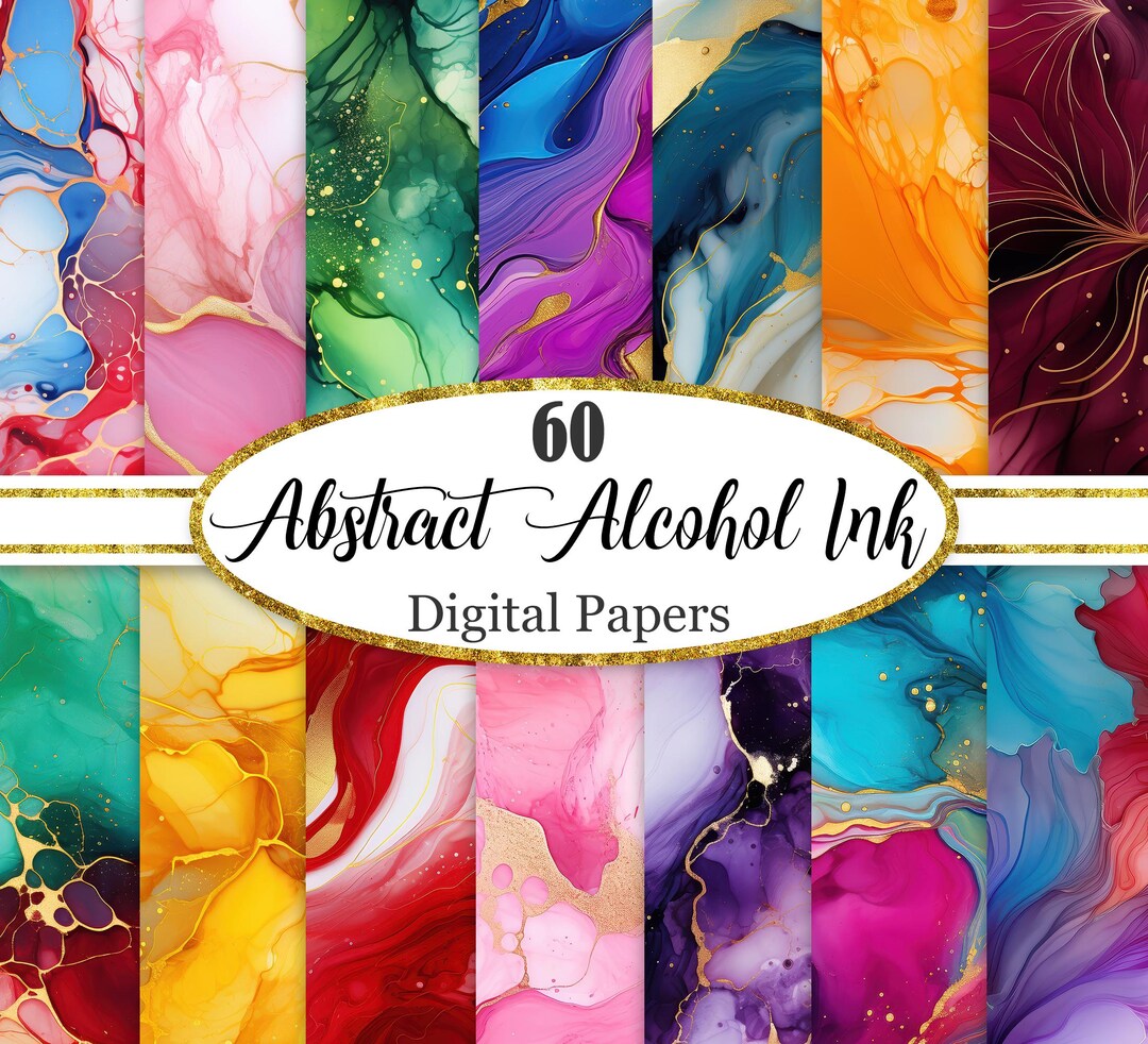 Abstract Alcohol Ink Digital Paper, Marble Background, Colorful Texture ...