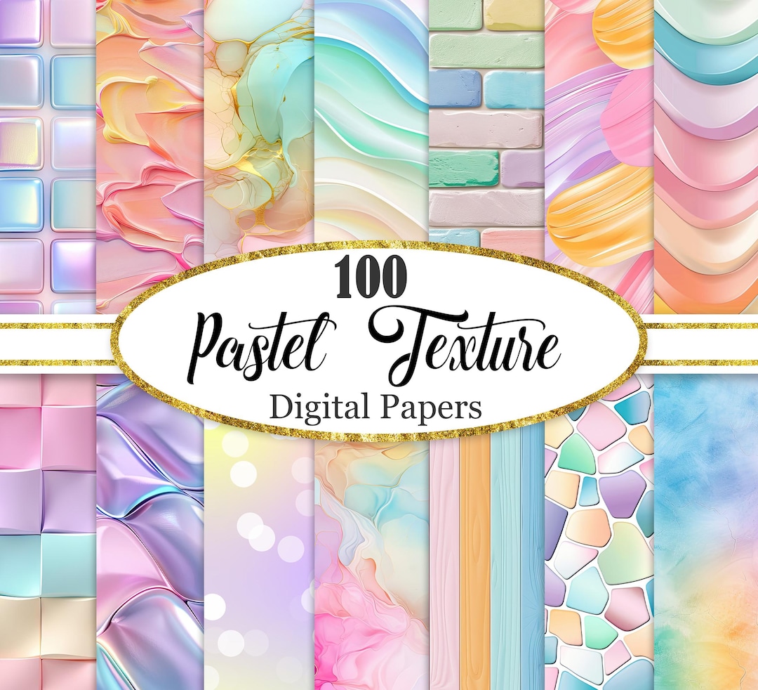 Pastel Digital Paper, Pastel Background Bundle, Pastel Texture ...