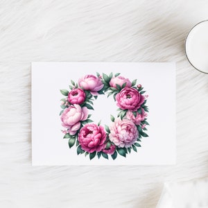 Pink Peony Flower Clipart, Peony PNG, Wedding Bouquet, Pink Floral ...