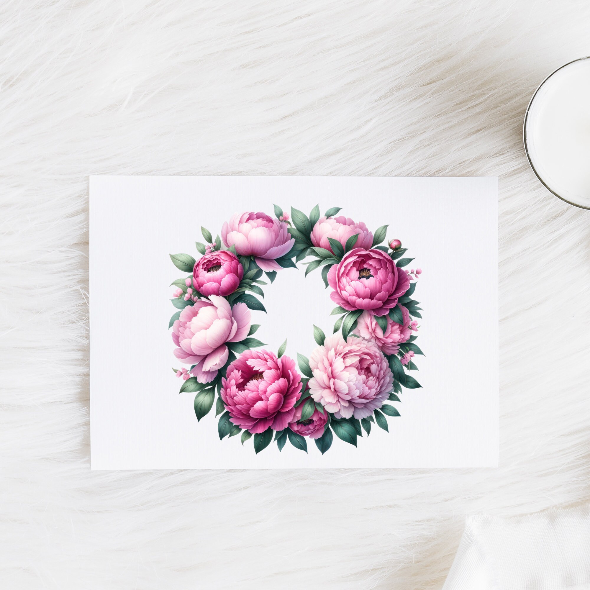 Pink Peony Flower Clipart, Peony PNG, Wedding Bouquet, Pink Floral ...