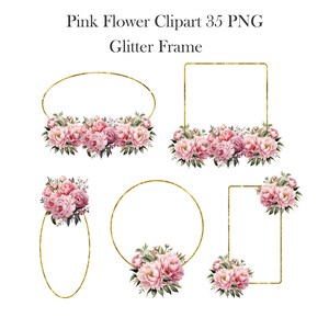 Pink Flower PNG, Watercolor Pink Flower Clipart Bundle, Bouquet, Flower ...