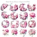 Pink Peony Flower Clipart, Peony PNG, Wedding Bouquet, Pink Floral ...