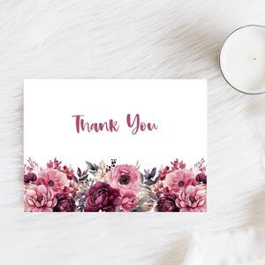 Pink Burgundy Flower Clipart, Watercolor Burgundy Floral PNG, Flower ...