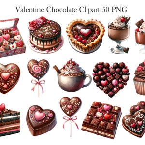 Valentine Chocolate Clipart, Watercolor Chocolate PNG, Valentine Day ...