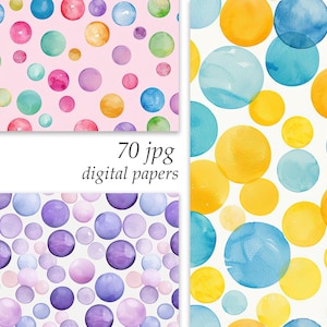 Watercolor Dot Digital Paper, Dot Background Bundle, Digital Download ...