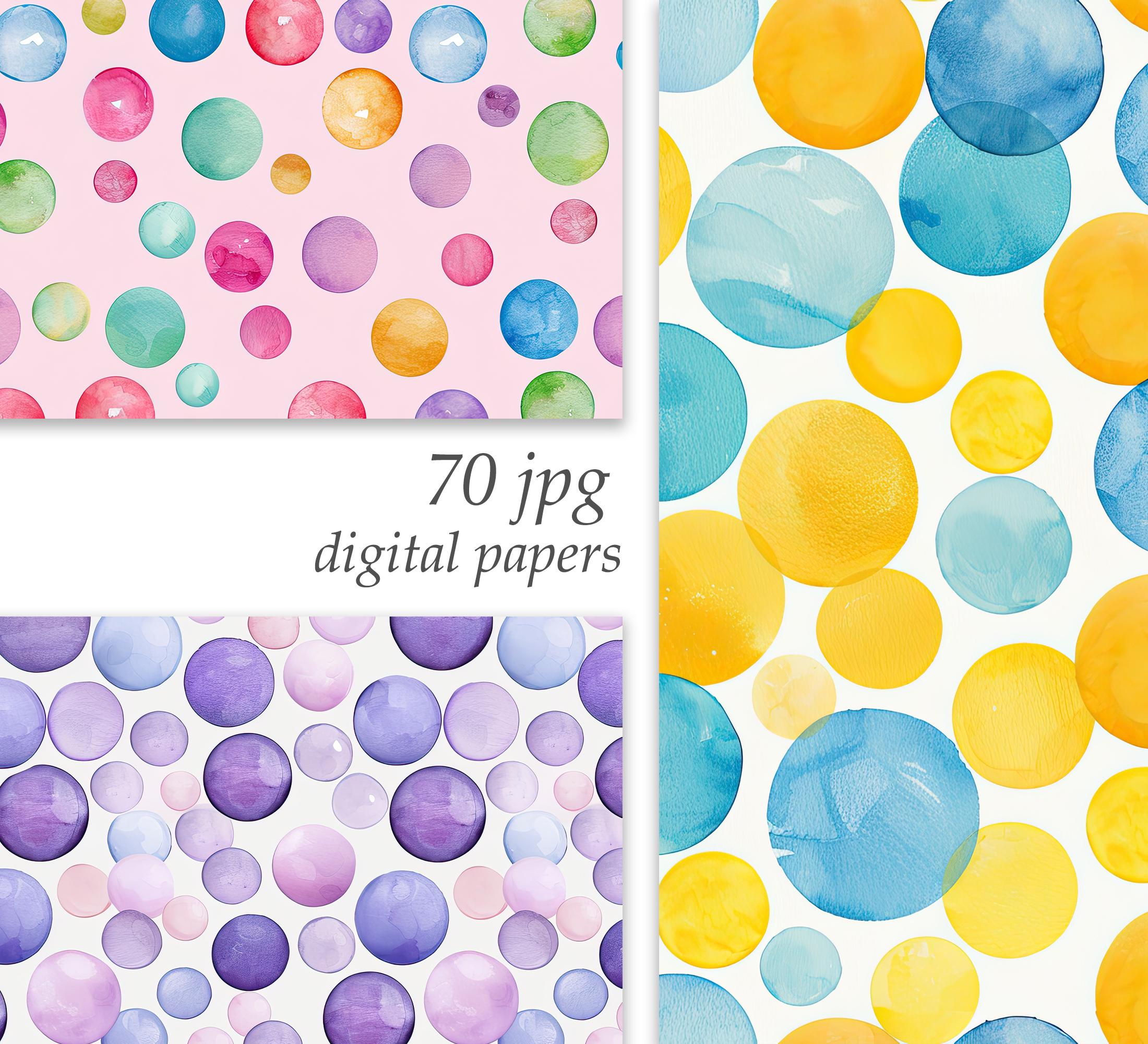 Watercolor Dot Digital Paper, Dot Background Bundle, Digital Download ...