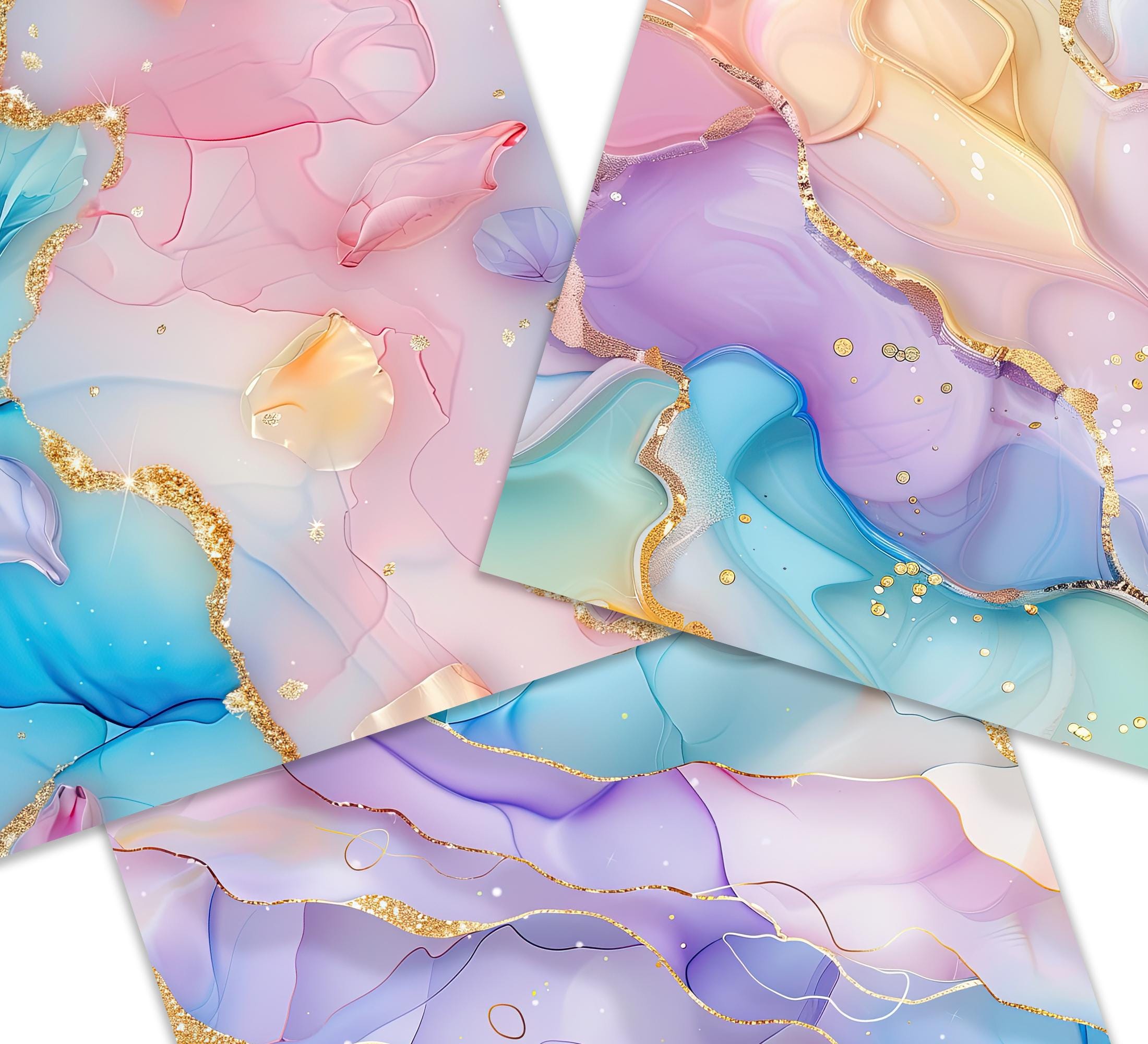 Pastel Digital Paper, Pastel Alcohol Ink Background Bundle, Scrapbook ...