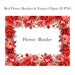 Red Flower Border Clipart, Watercolor Red Floral PNG Bundle, Flower ...