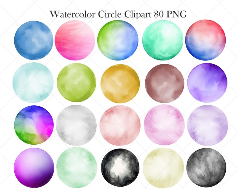 Watercolor Circle Clipart, Circle PNG, Colorful, Sublimation, Digital ...
