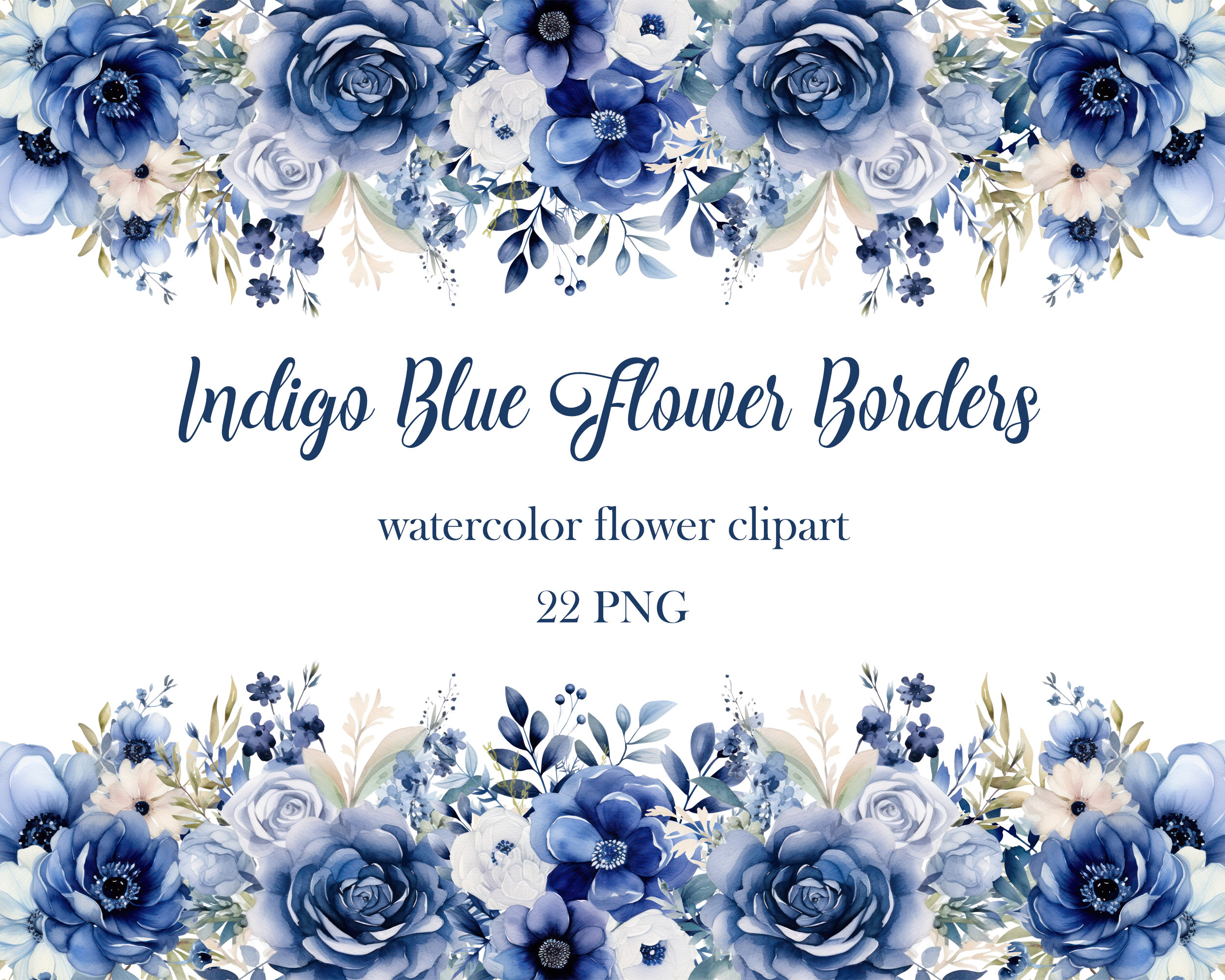 Blue Flower Frame Clipart