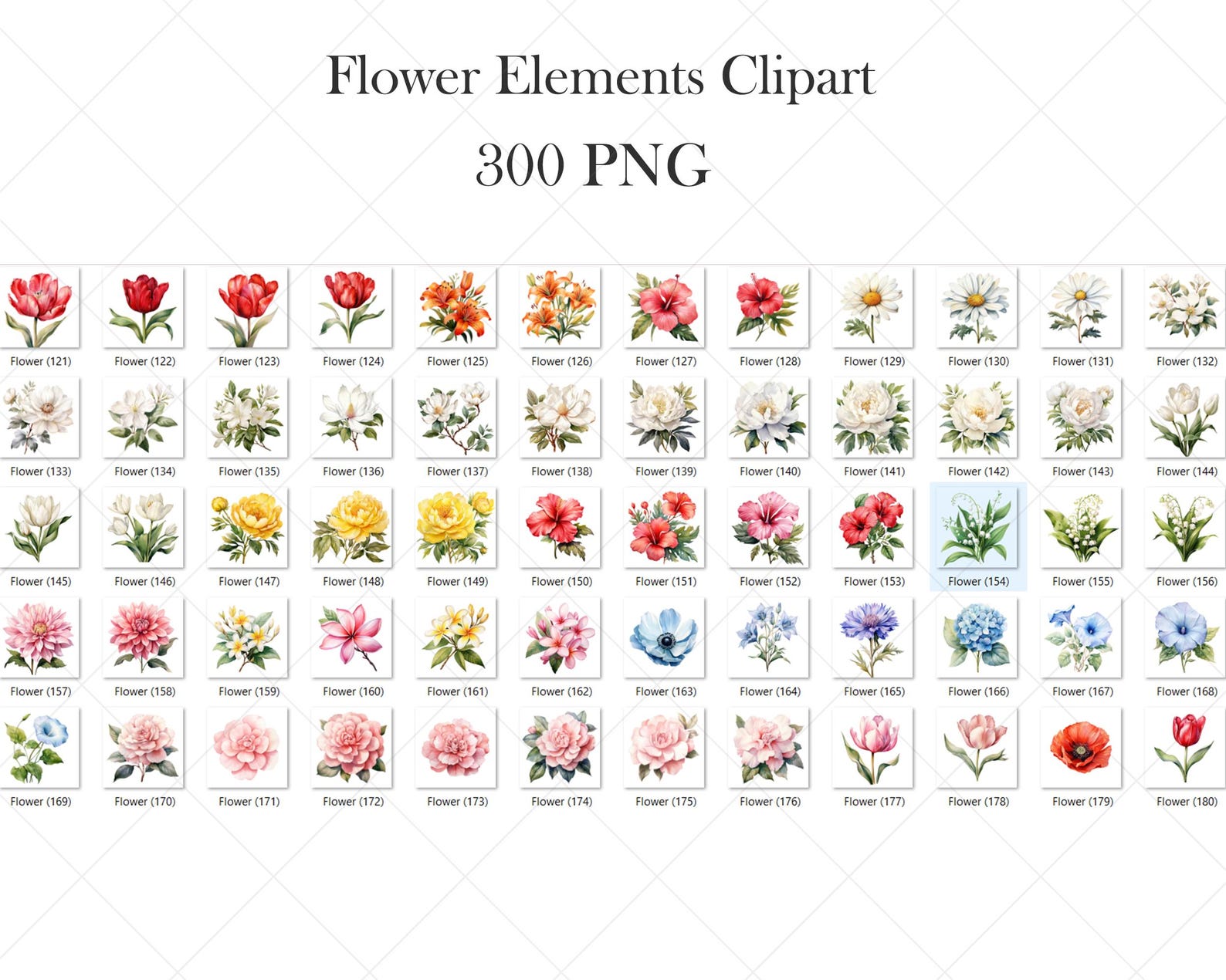 Flower PNG, Watercolor Flower Clipart Bundle, Spring Floral ...