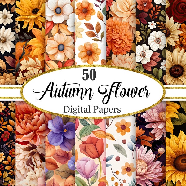 Flower Digital Paper - Etsy