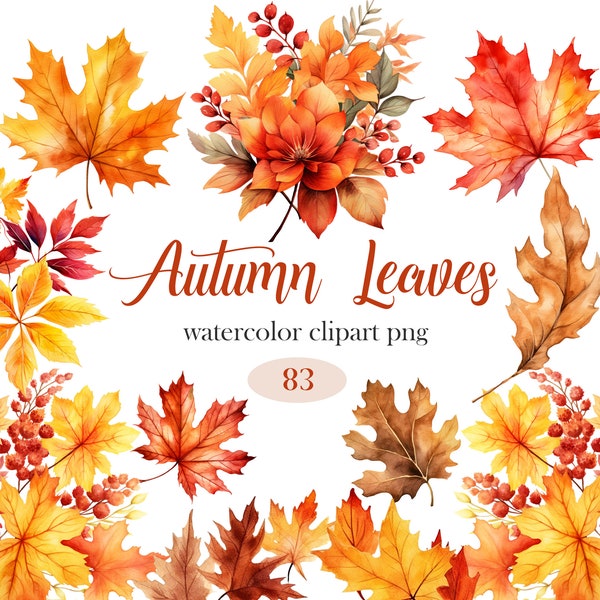 Fall Leaves Clipart - Etsy