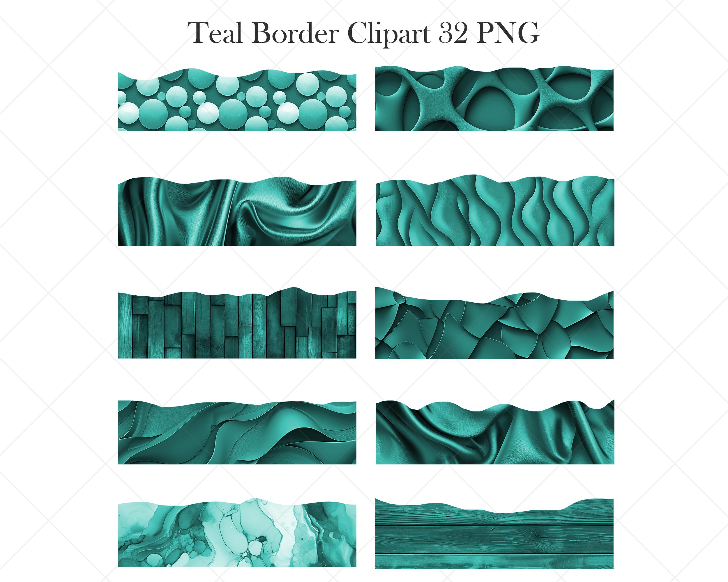 Teal Border Clipart Teal Green Borders Png Scrapbook Digital