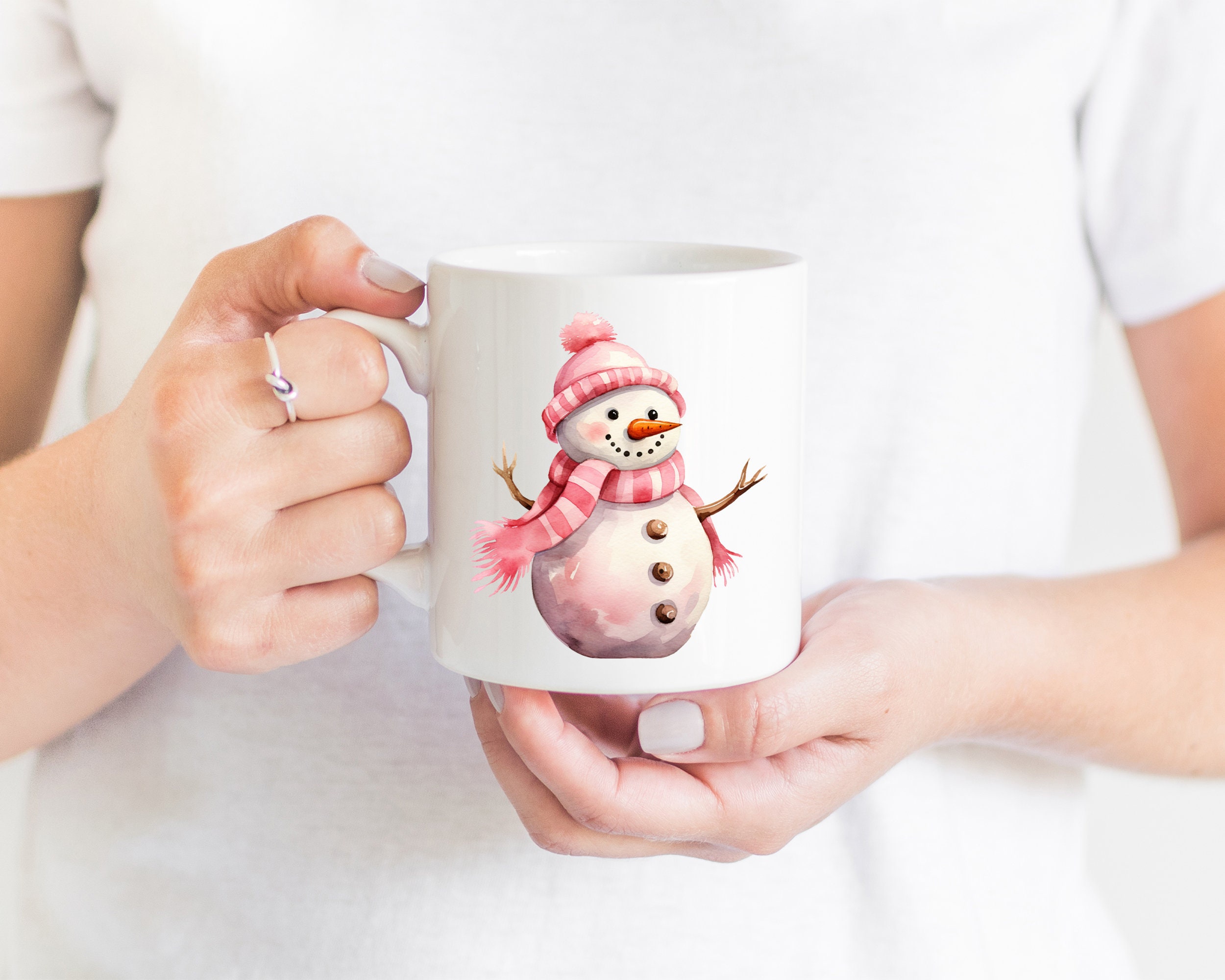 Snowman PNG Clipart Bundle, Watercolor Christmas Snowman Clipart ...