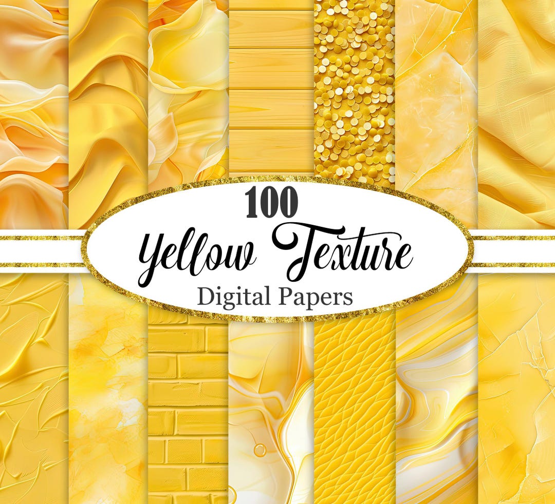 Yellow Digital Paper, Yellow Background Bundle, Yellow Texture, Wood ...
