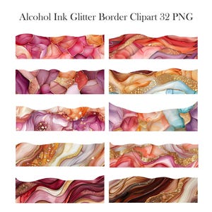 Alcohol Ink Border PNG, Colorful Ink Glitter Borders Clipart, Scrapbook ...