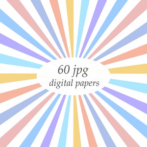 Sunburst Digital Paper, Sunshine Background Bundle, Summer Scrapbook ...